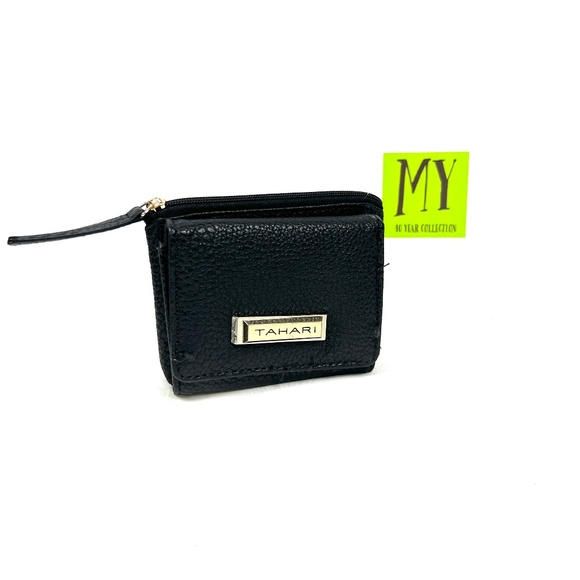 Tahari | Bags | Tahari Black Vegan Leather Wallet | Poshmark